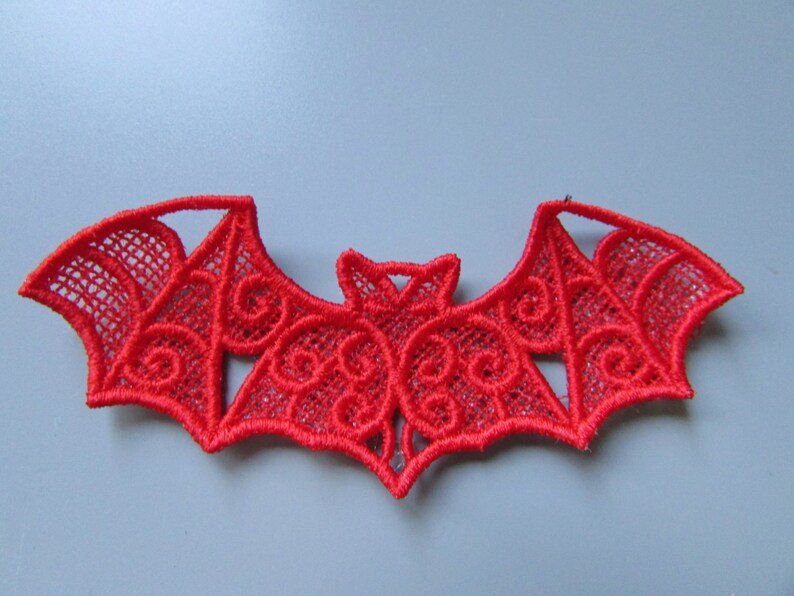 Embroidered Bat Lace Applique - Etsy