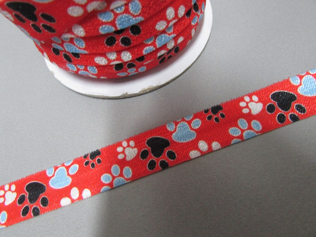 Dog Paw Fold Over Elastic X 1 Metre - Etsy