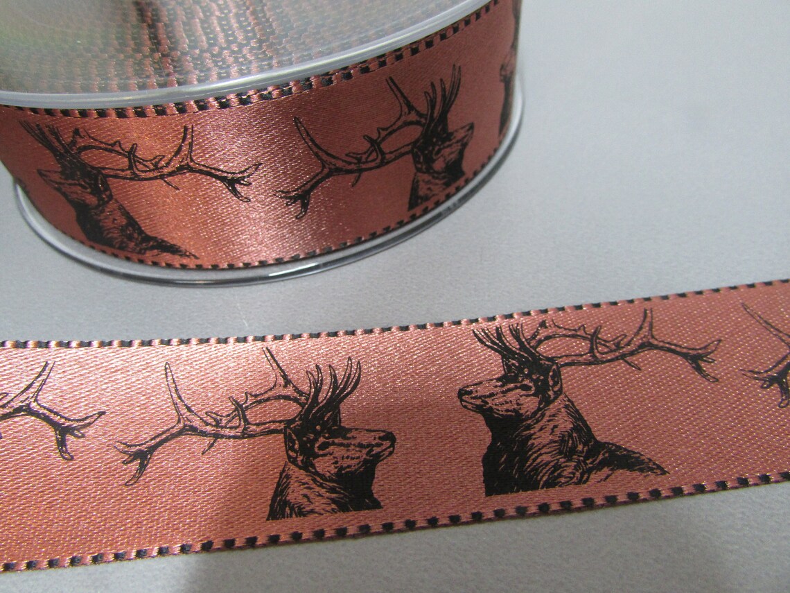 Satin Stag 2.5cm Ribbon X 1 Metre Available in Gold Silver or - Etsy
