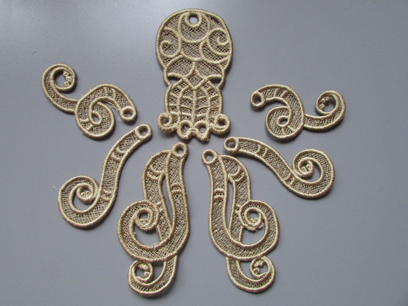 Embroidered Octopus Cathulu Lace Applique With Moving Parts - Etsy