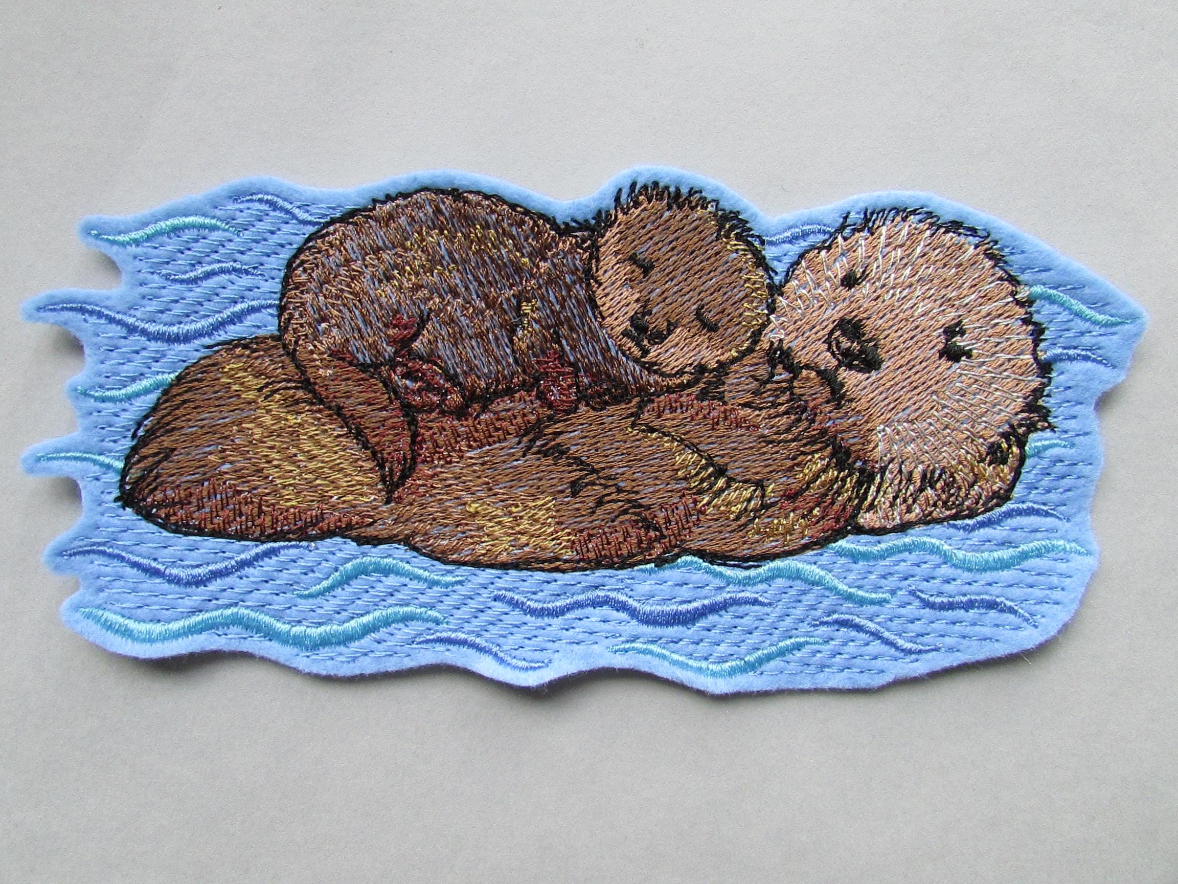Shark Patches OTTER Iron On Patch - 2x2 Inch Sea Creature Embroidered ...