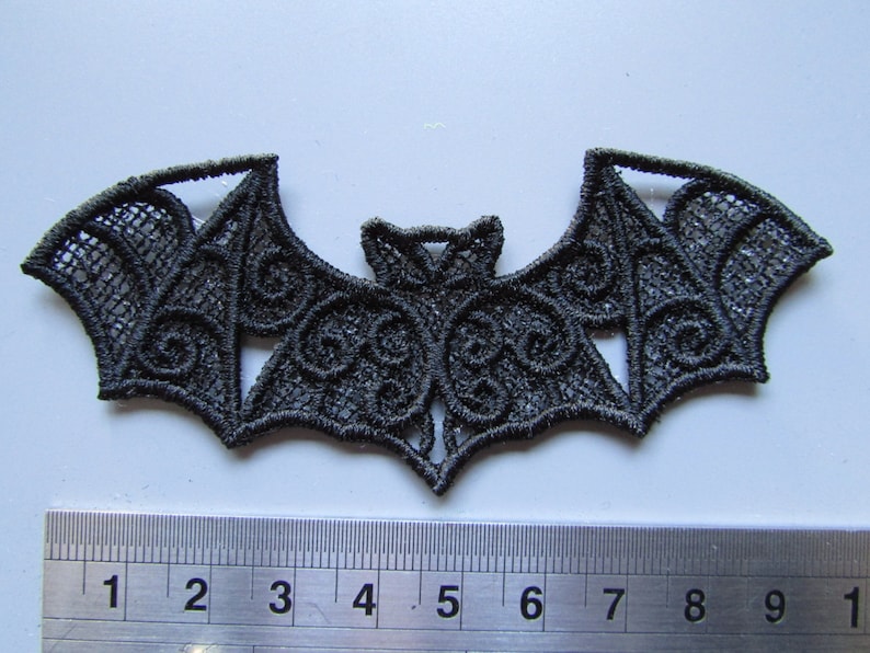 Embroidered Bat Lace Applique - Etsy