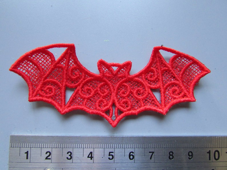 Embroidered Bat Lace Applique - Etsy