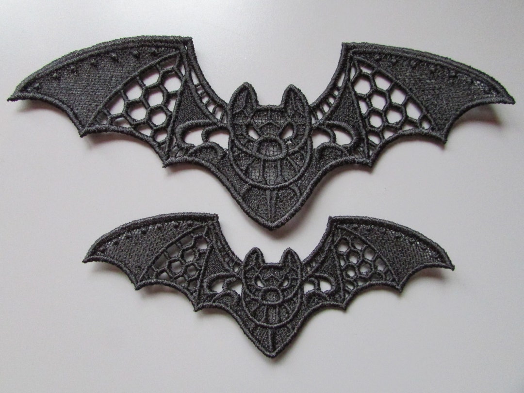 Embroidered Bat Lace Applique - Etsy