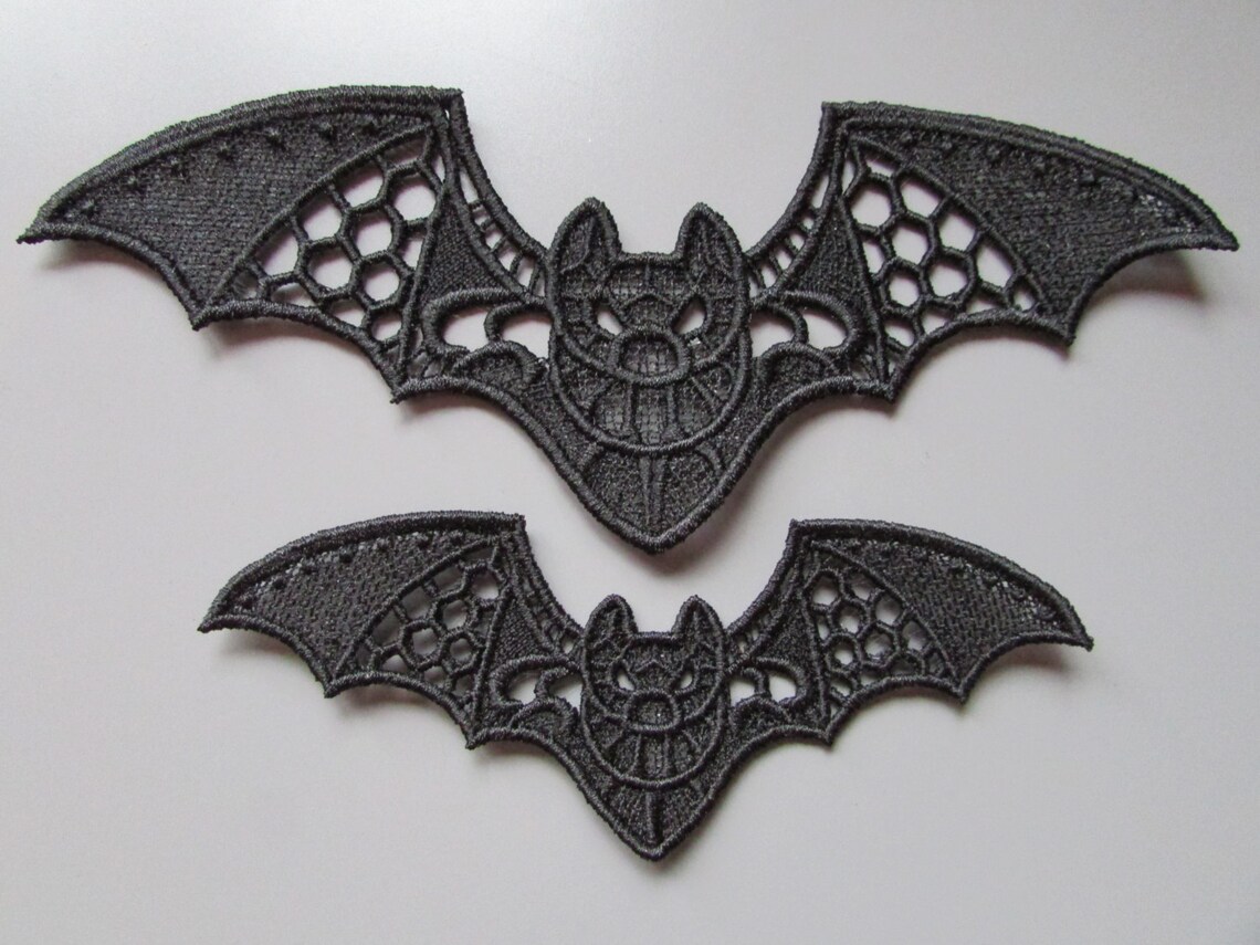 Embroidered Bat Lace Applique - Etsy