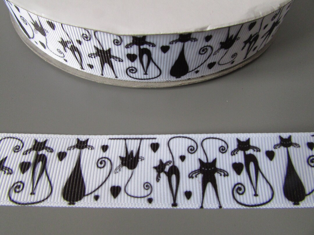 Black Cat 2.2cm Grosgrain Ribbon X 1 Metre - Etsy