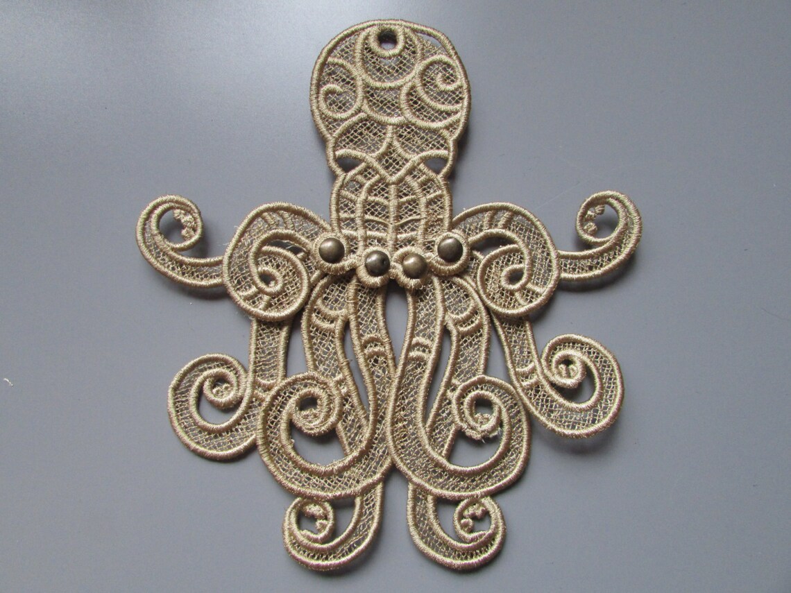 Embroidered Octopus Cathulu Lace Applique With Moving Parts - Etsy