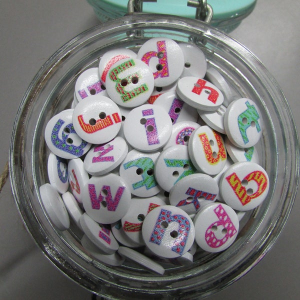 Alphabet Buttons - Etsy
