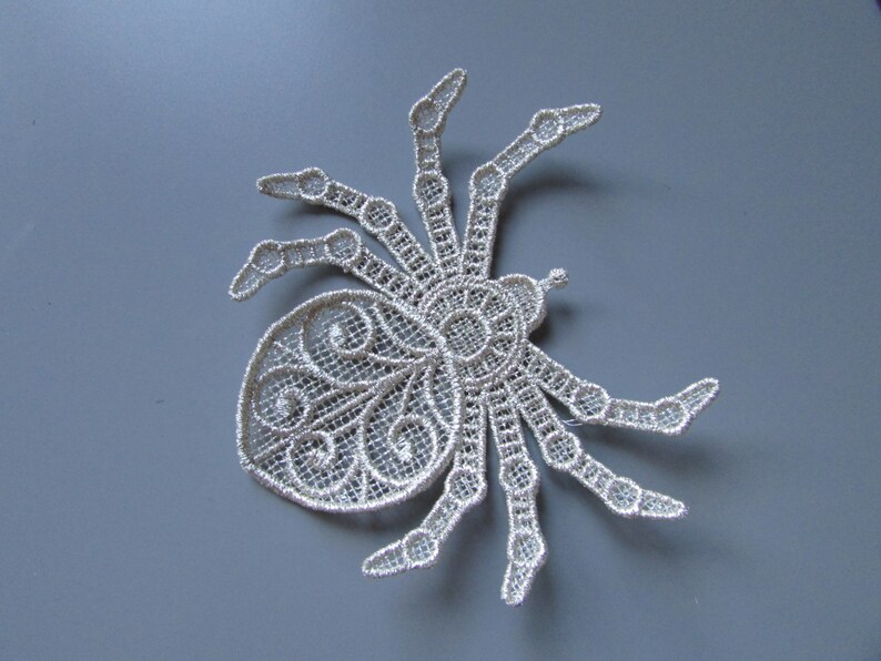 Embroidered Spider Lace Applique - Etsy