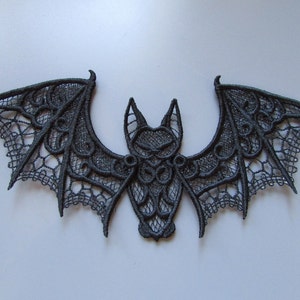 Embroidered Bat Lace Applique With Moving Parts - Etsy