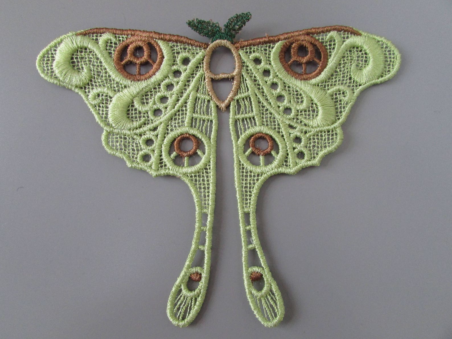 Luna Moth Embroidered Lace Applique | Etsy