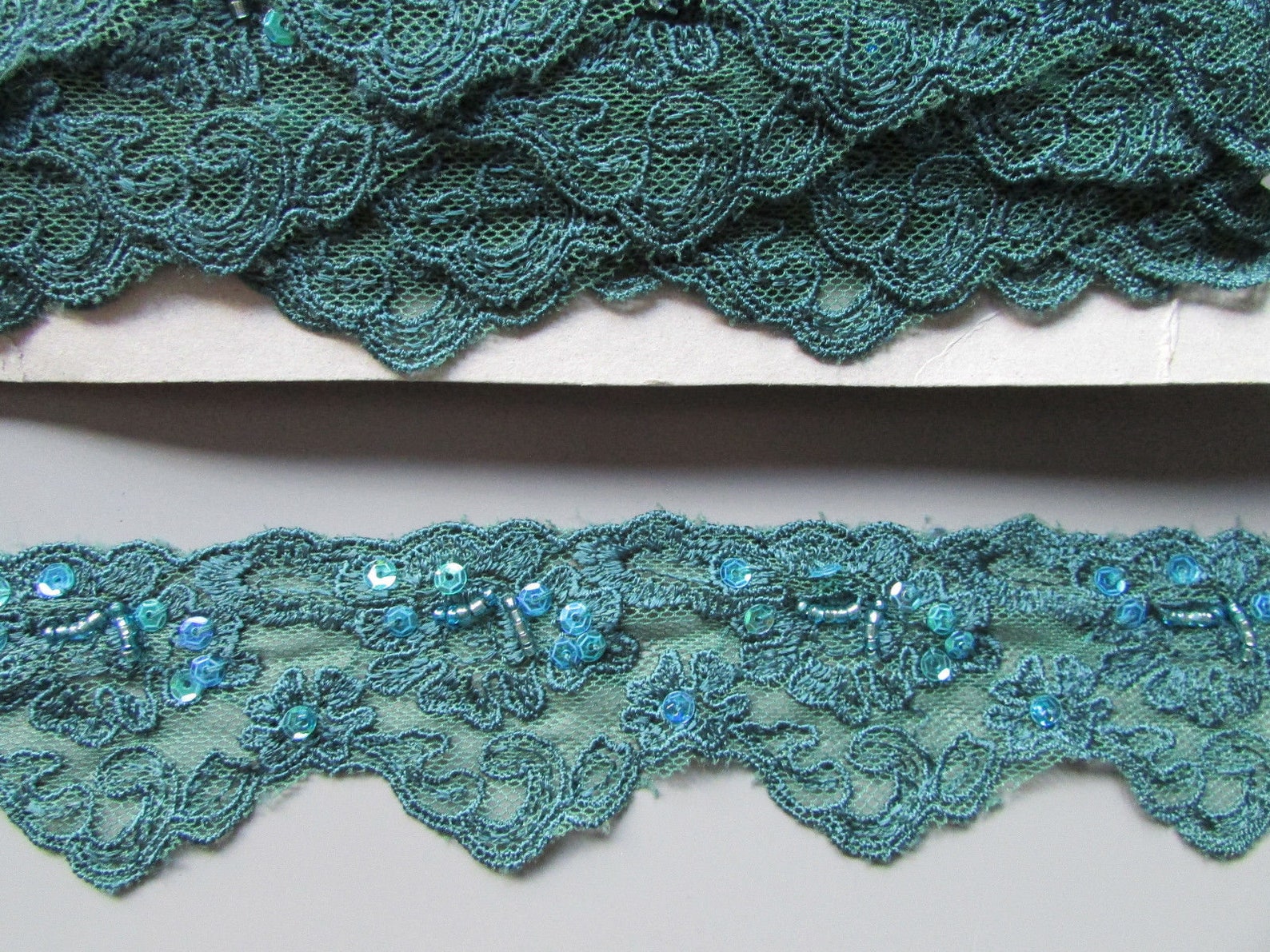 Embroidered sequin and beaded lace top quality x 1 metre | Etsy