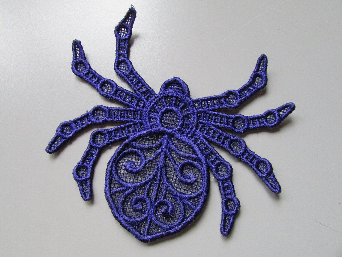 Embroidered Spider Lace Applique - Etsy