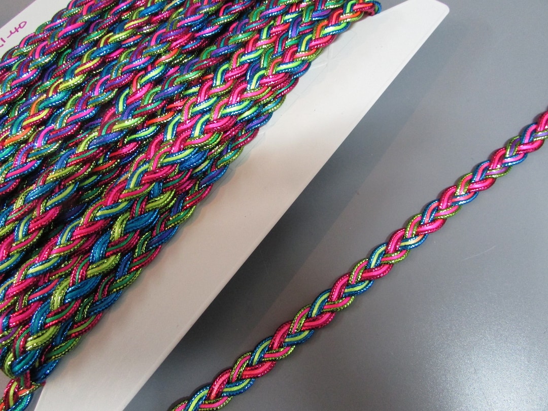 1cm Metallic Multicolour Rainbow Plait Braid Trim Sold by the Metre - Etsy