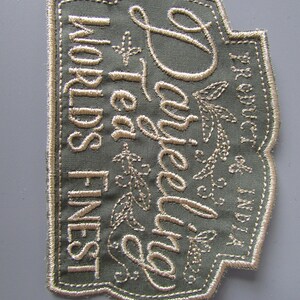 Embroidered Darjeeling Tea Patch Applique - Etsy