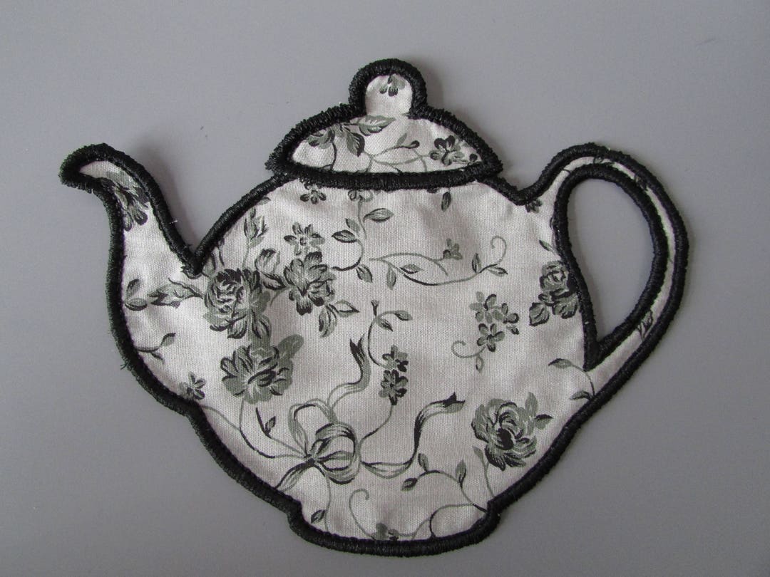 Embroidered Fabric Teapot Applique - Etsy