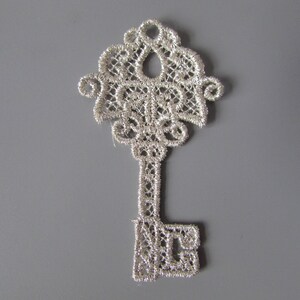 Embroidered Lace Metallic Key Applique You Choose Colour and Size - Etsy