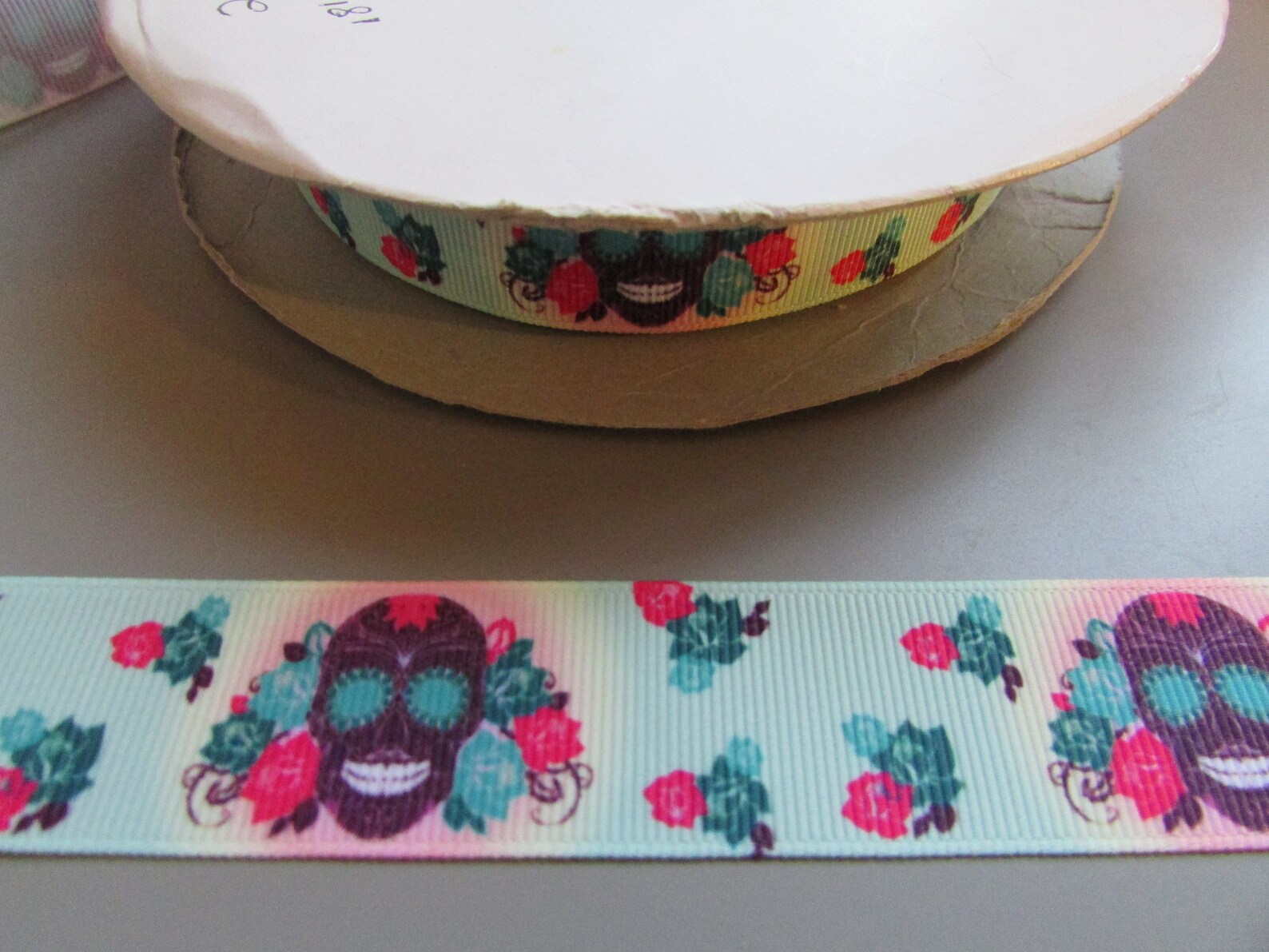 Gothic Sugar Skull Grosgrain Ribbon 2.5cm X 1 Metre - Etsy