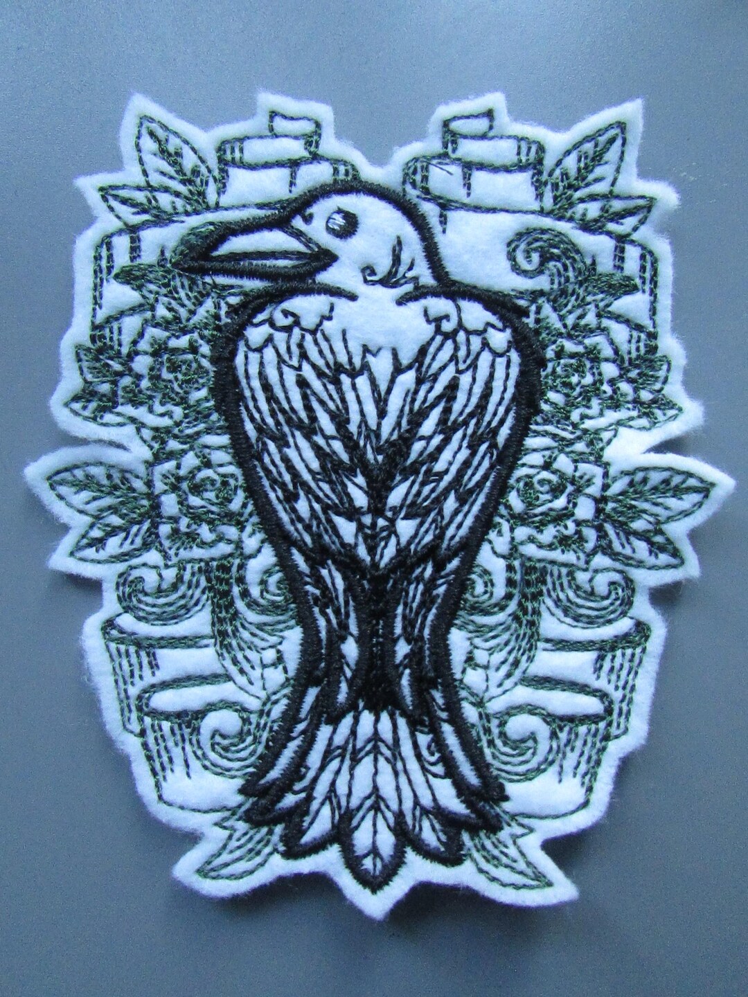 Raven Embroidered Sew on Applique Patch - Etsy