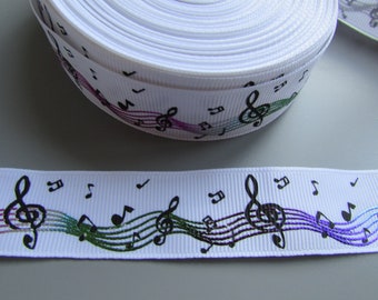 CRAFT SUPPLY. 1.5musical Notes Grosgrain Ribbon. Music Notes Grosgrain ...