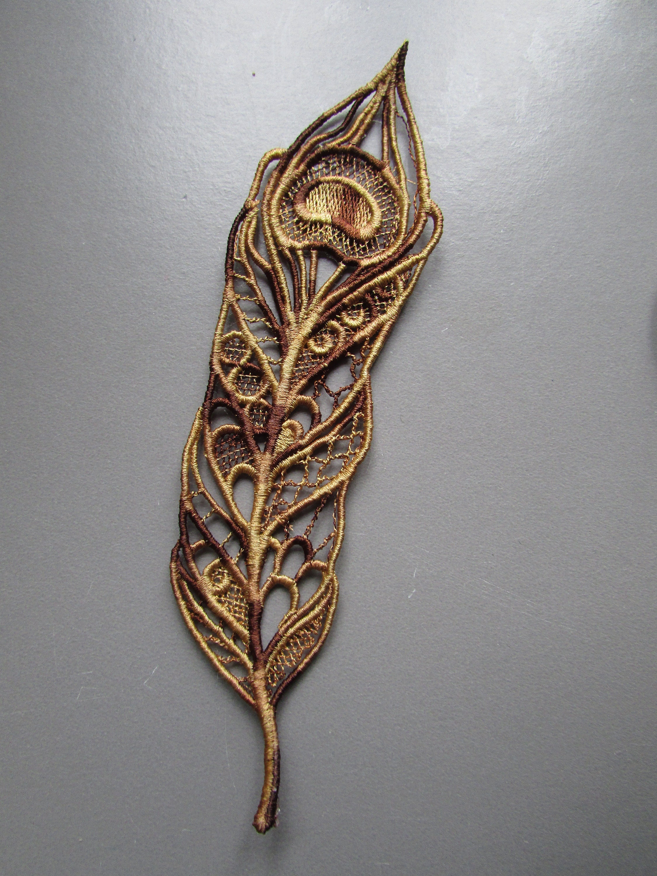 Embroidered Peacock Feather Lace Applique - Etsy Canada