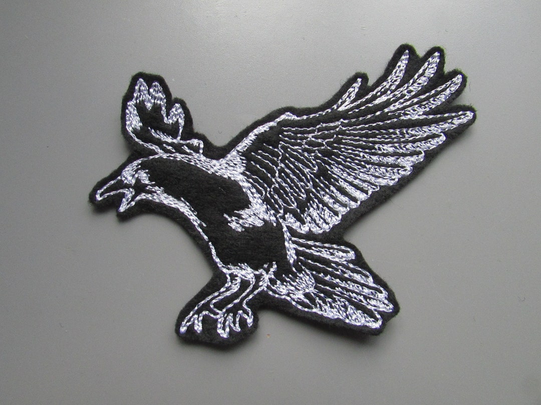 Raven Embroidered Sew on Applique Patch - Etsy