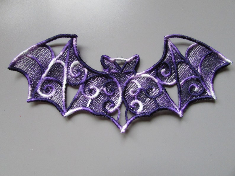 Embroidered Bat Lace Applique Variegated Purple 2 Sizes to Choose - Etsy