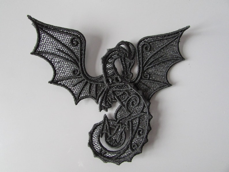 Embroidered Lace Dragon Applique With Moving Parts - Etsy