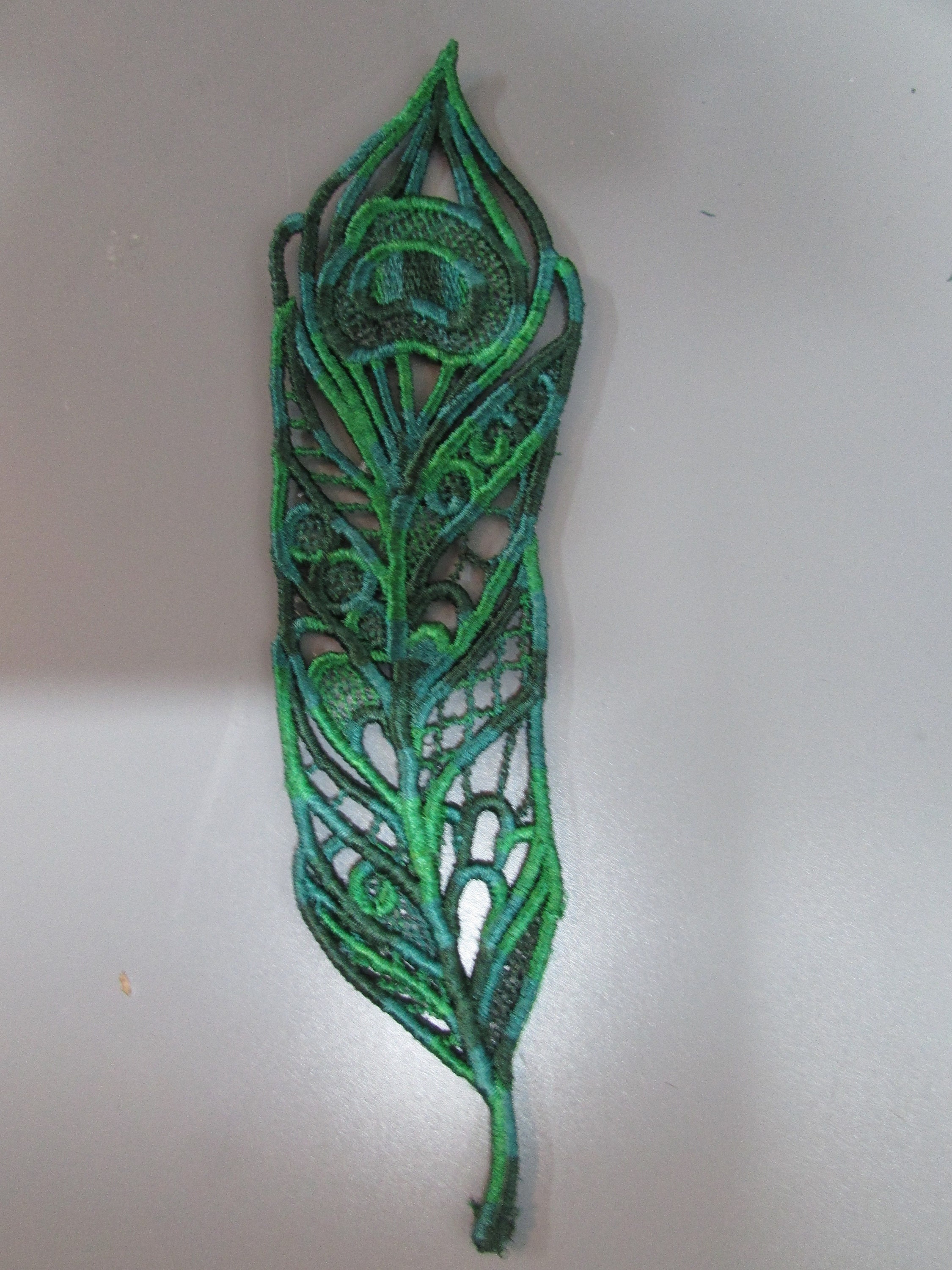 Embroidered Peacock Feather Lace Applique - Etsy UK