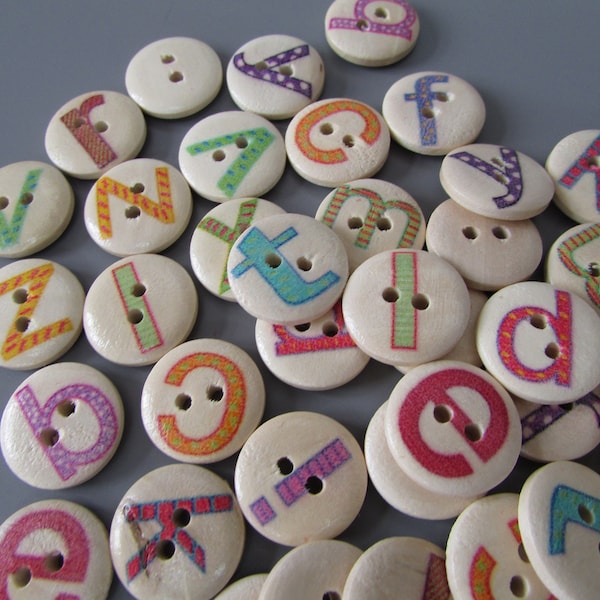 Alphabet Buttons - Etsy