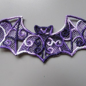 Embroidered Bat Lace Applique Variegated Purple 2 Sizes to Choose - Etsy