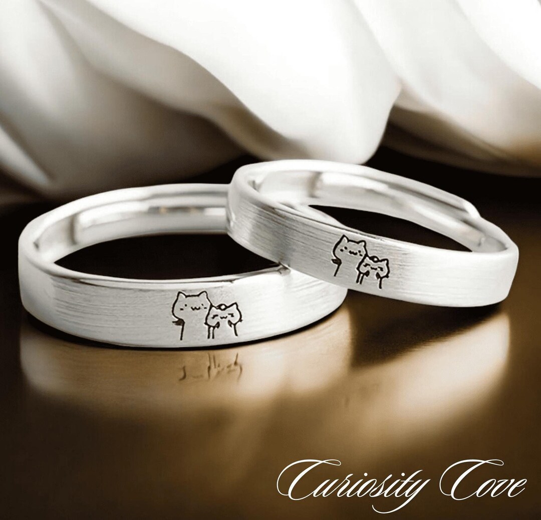 Kitten Adjustable Rings Fashion Simple Cat Jewelry Accessories for ...