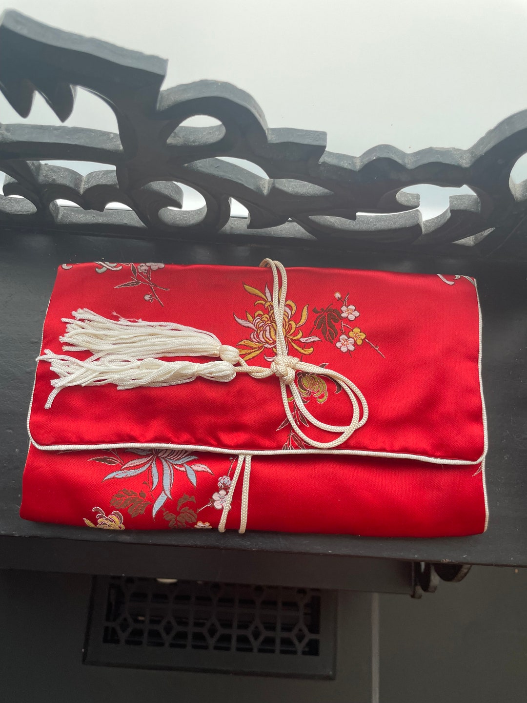 Red Silk Chinese Jewelry Pouch - Etsy