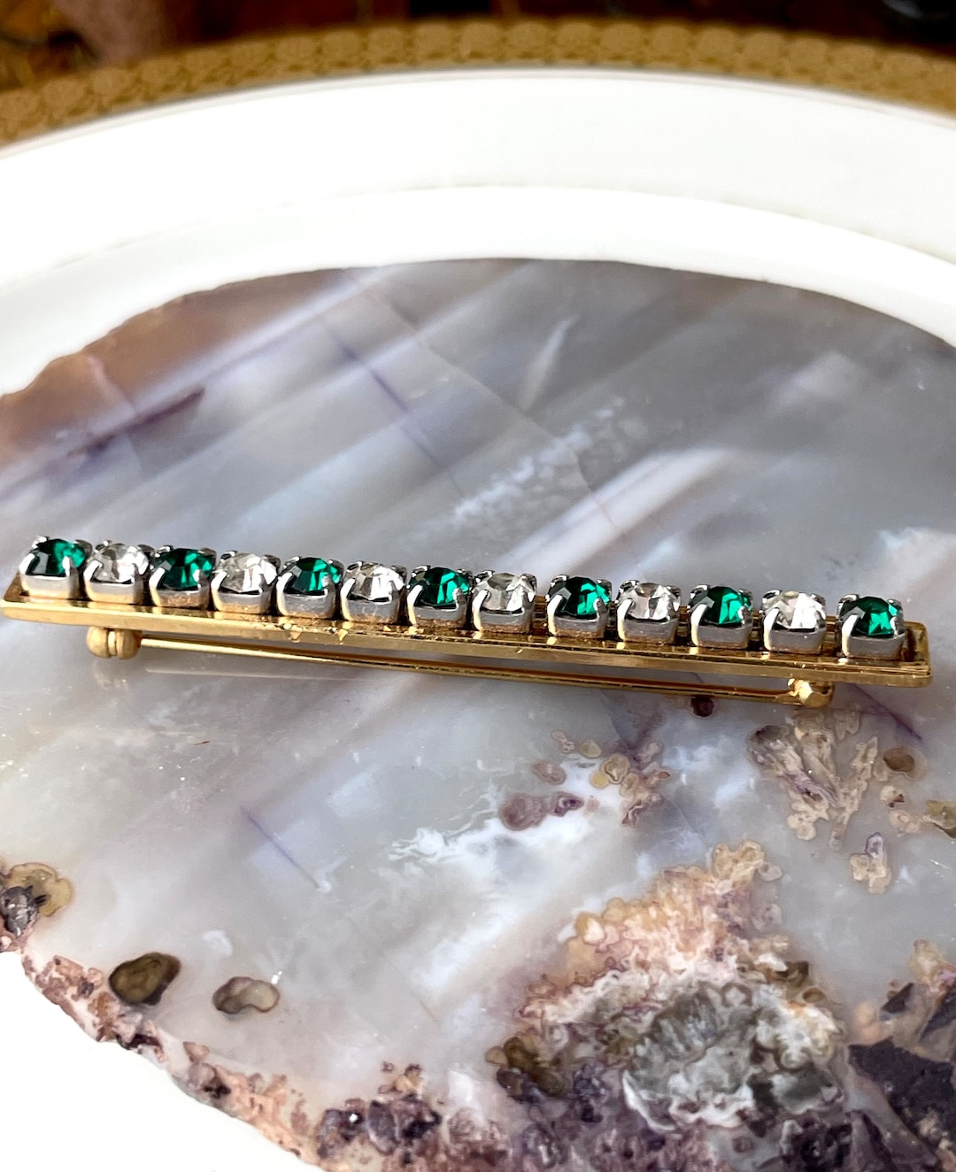 1980's Rhinestone Collar Pin - Etsy