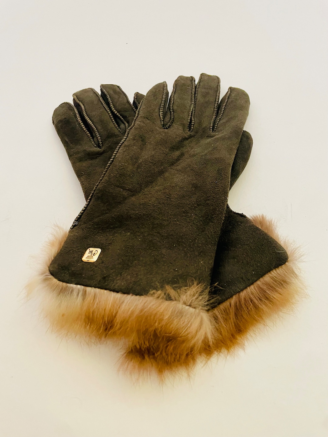 70s Taupe Fur Edged ‘countess Maia’ Gloves - Etsy