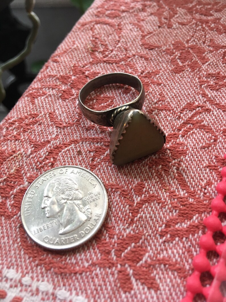 Antique Glass and Sterling Ring - Etsy