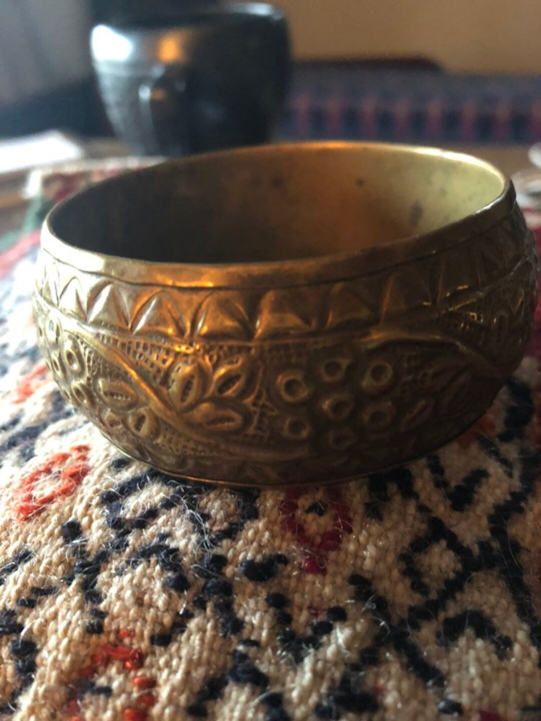 1970s Retro Boho Vintage Hammered Brass Boho Bangle - Etsy