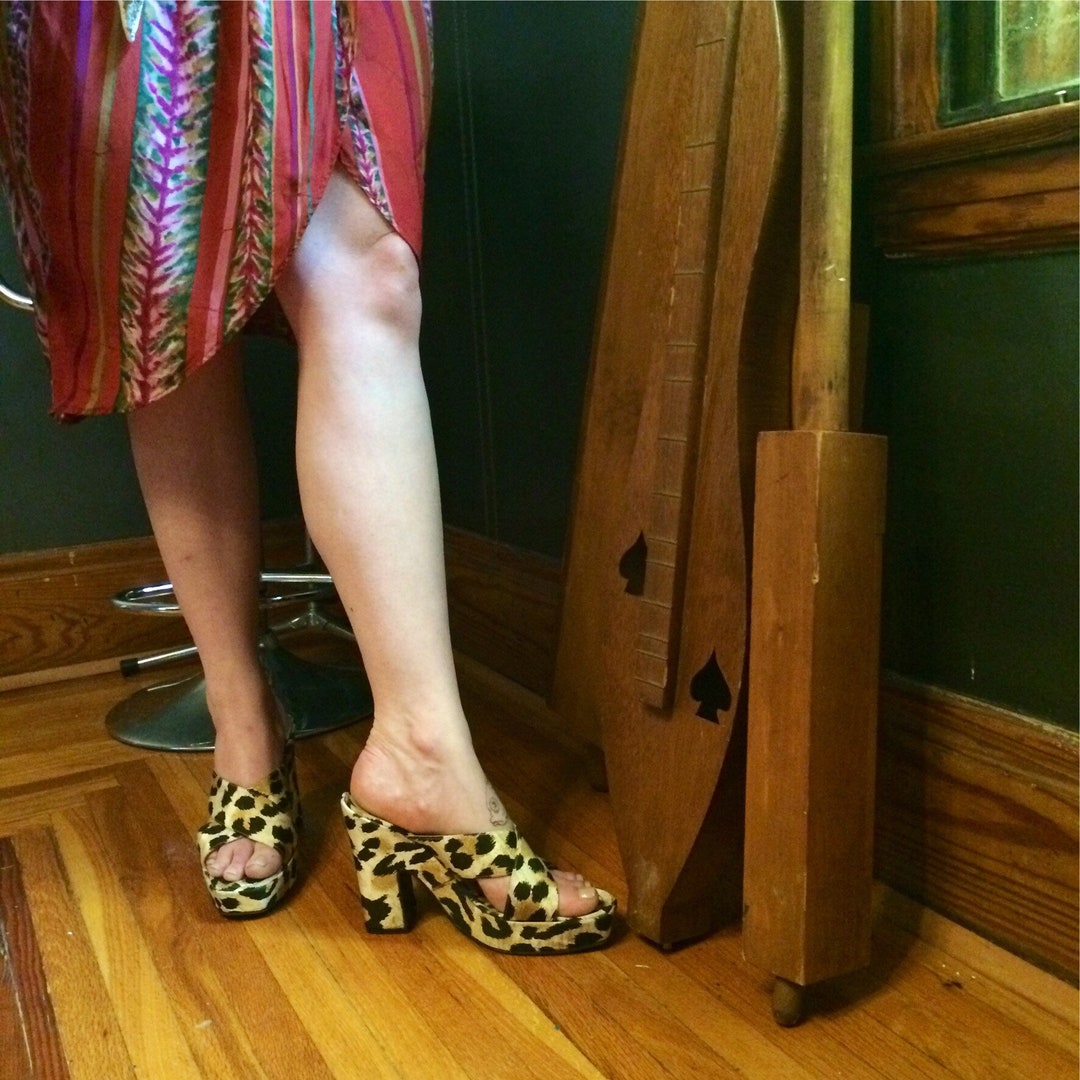 Vintage 1980's Casadei Leopard Print Platform Clogs - Etsy