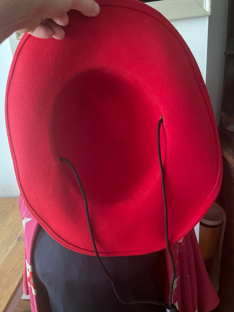 1970's Red Wool Soft Wide Rim Cowboy Style Boho Festival Hat - Etsy