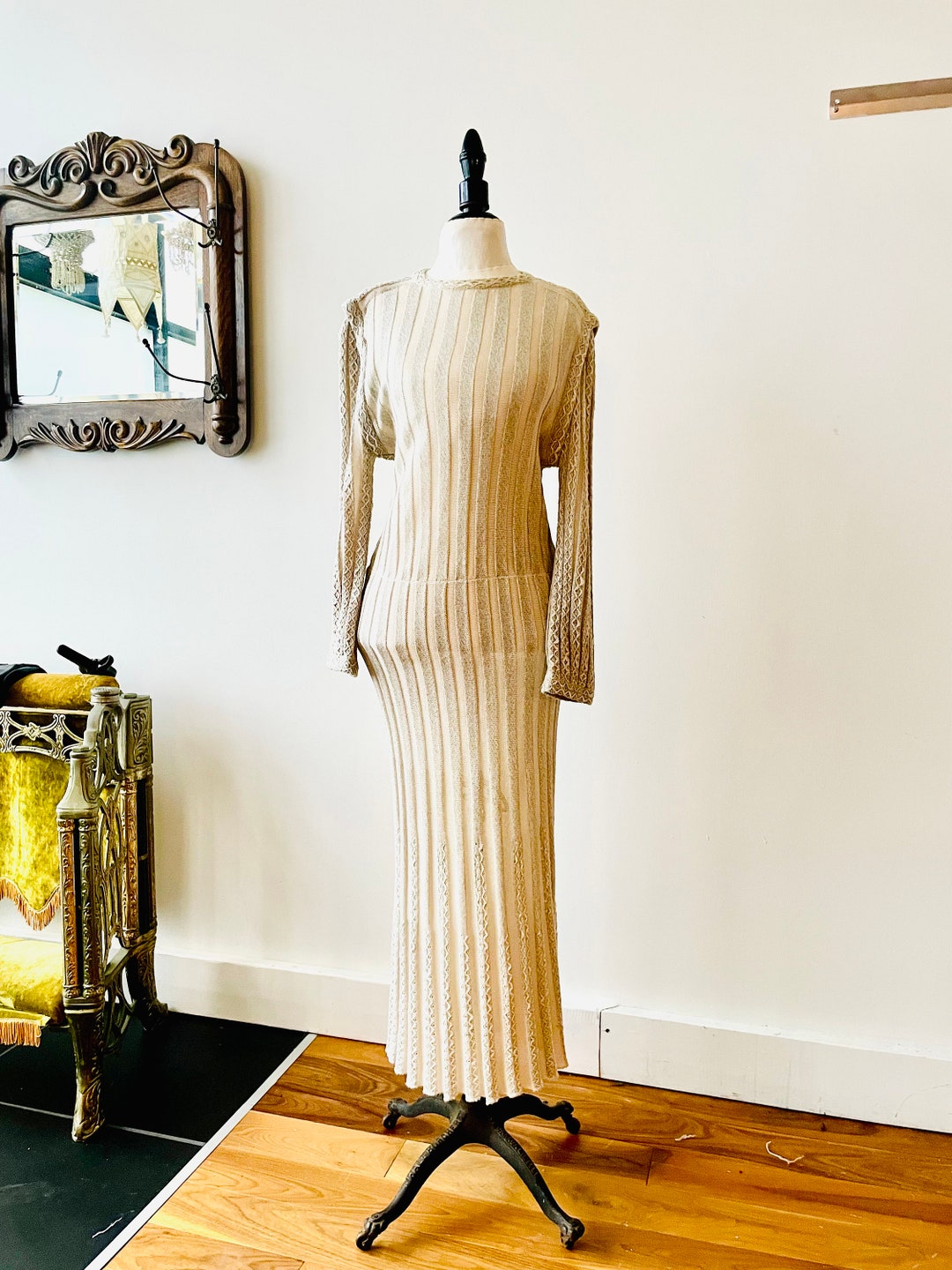 Vintage Medici Scallop Knit Dress - Etsy