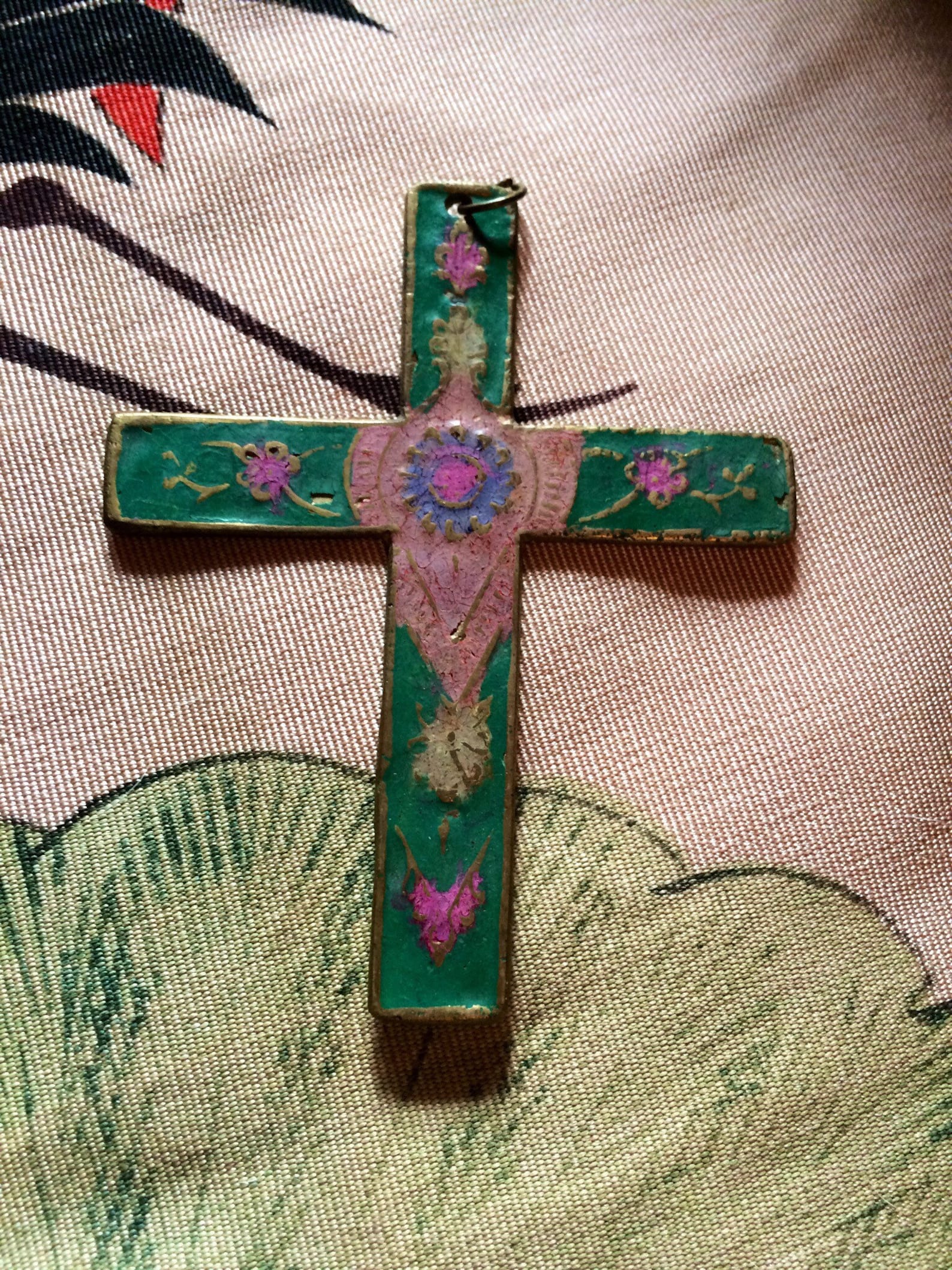 Brass Inlaid Cross Pendant - Etsy