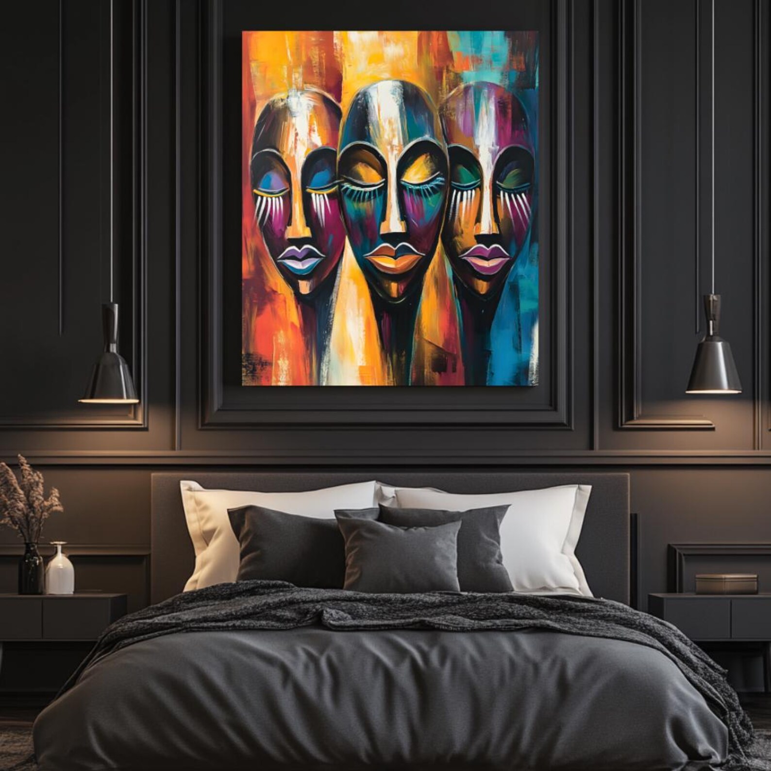 African Tribal Mask Art - Abstract Expressionism Art, Large Printable ...