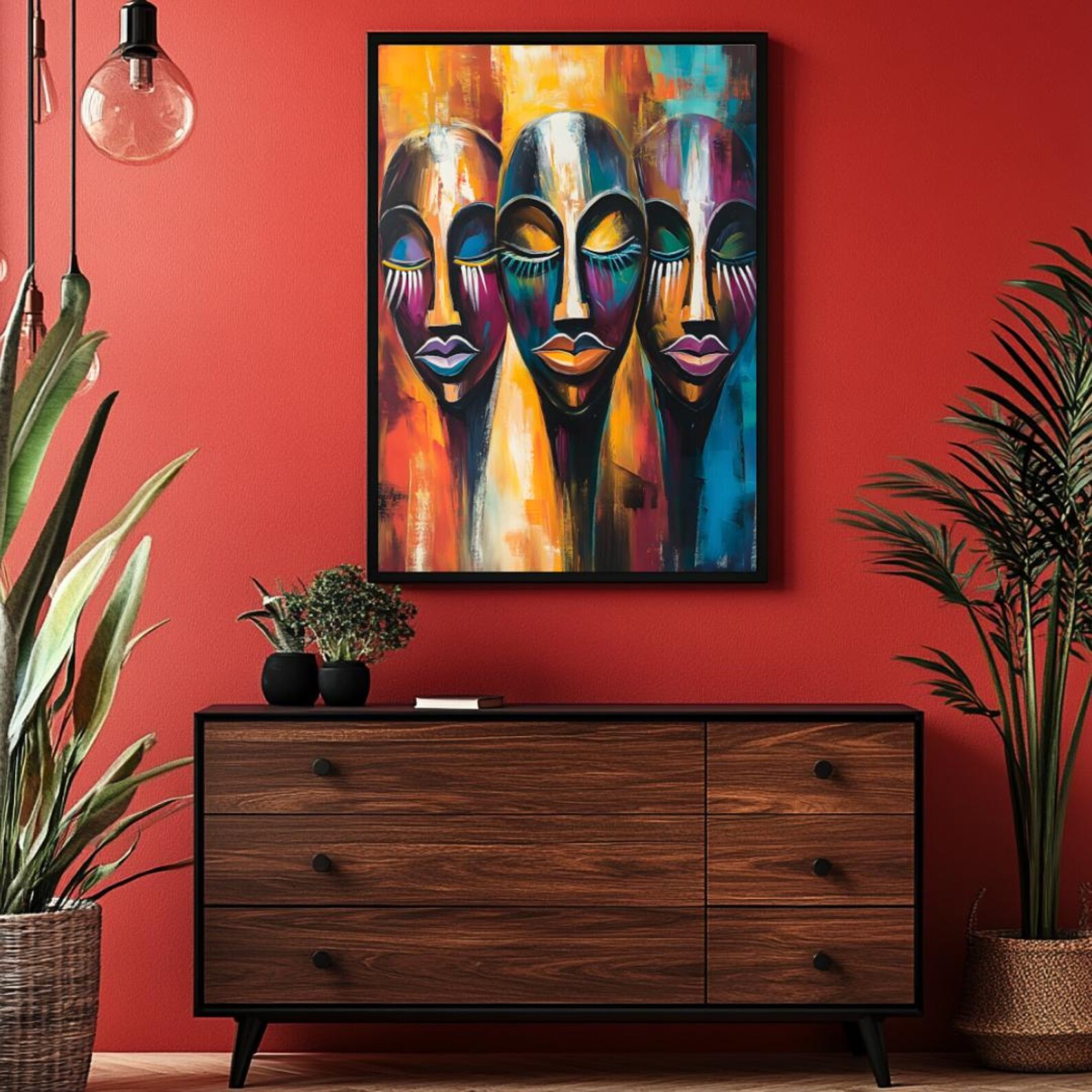 African Tribal Mask Art - Abstract Expressionism Art, Large Printable ...