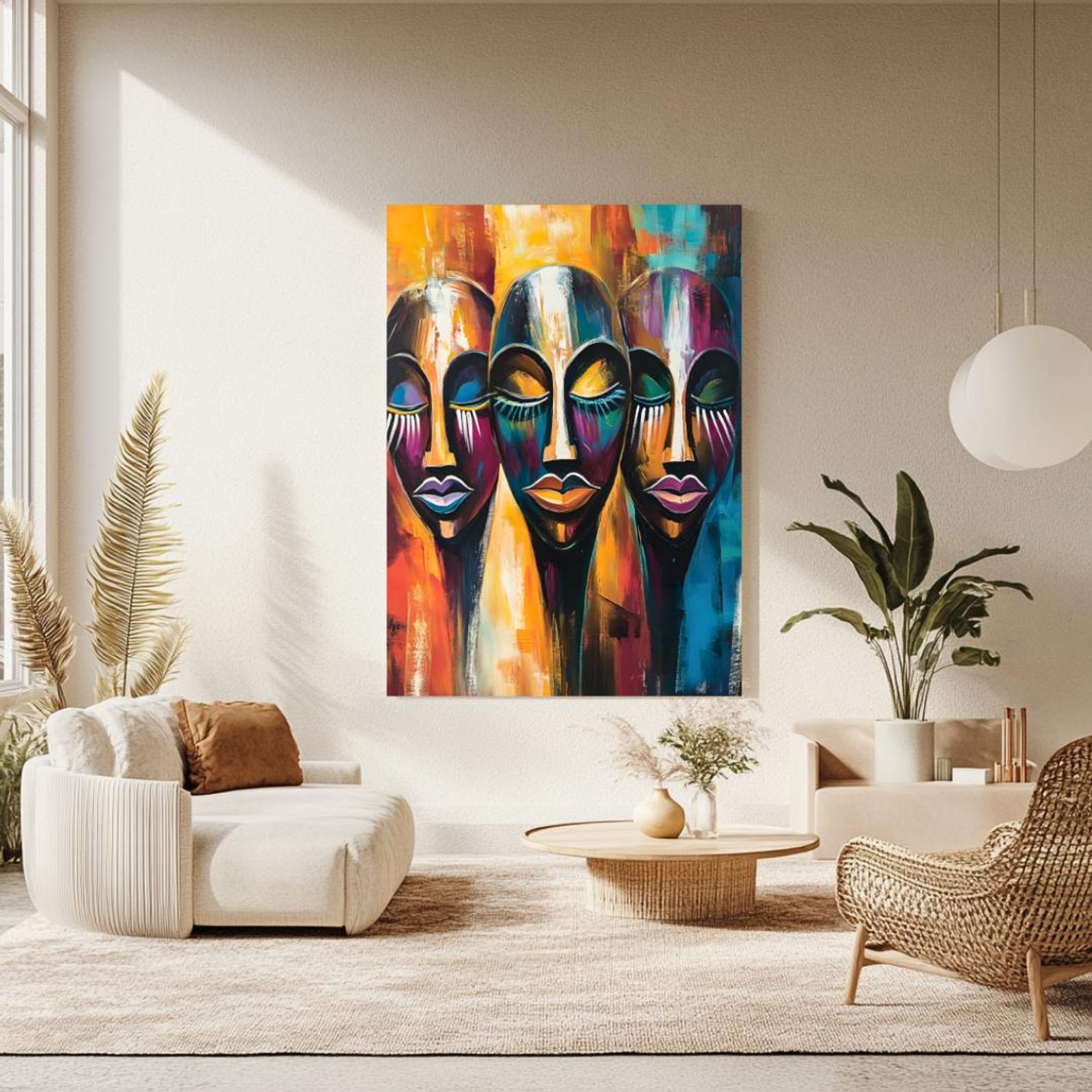 African Tribal Mask Art - Abstract Expressionism Art, Large Printable ...