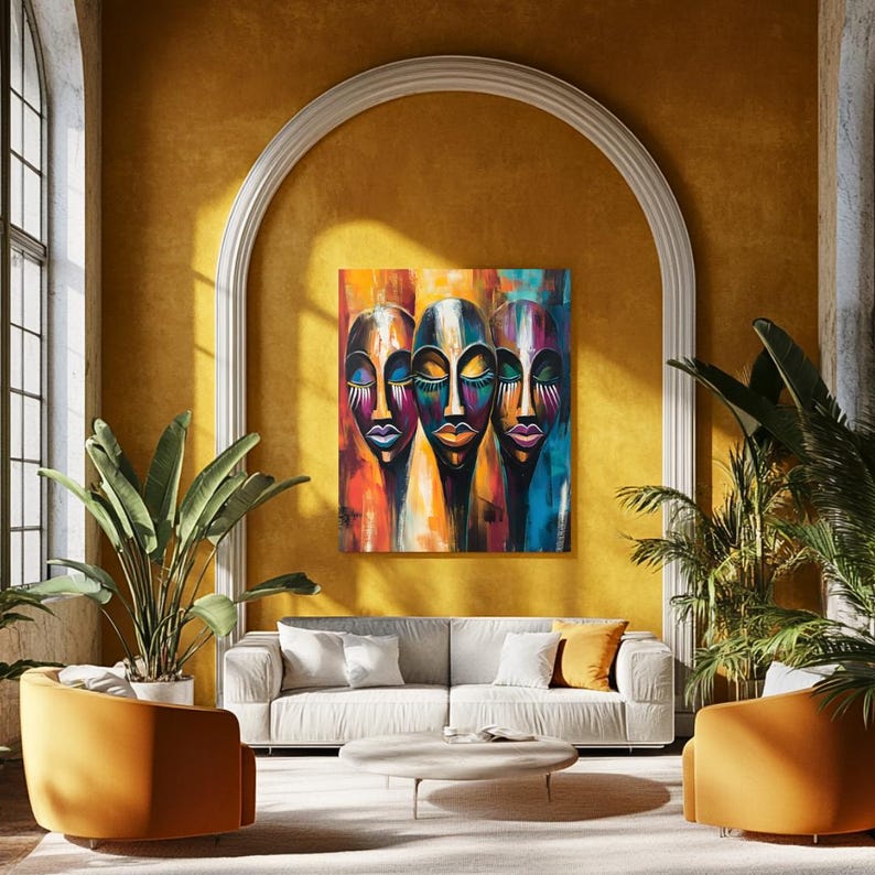 African Tribal Mask Art - Abstract Expressionism Art, Large Printable ...