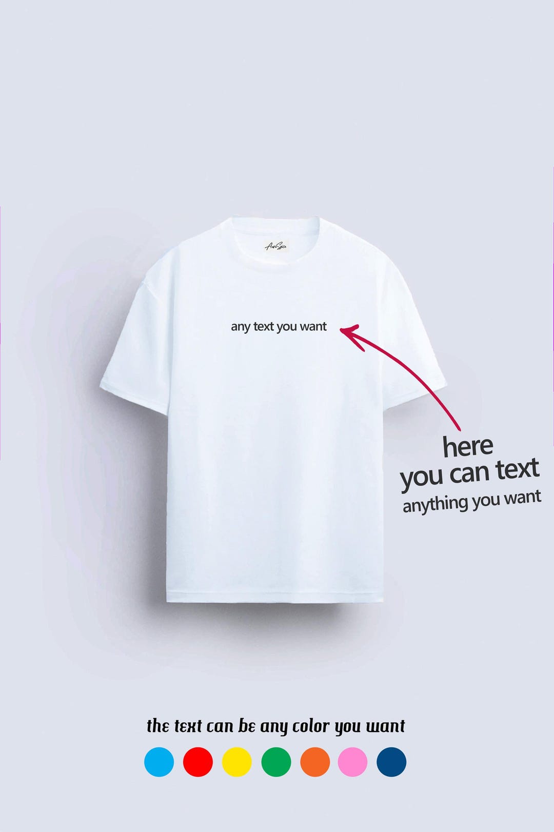 Custom Personalized Text Type Any Word or Sentence Written Printed on T ...