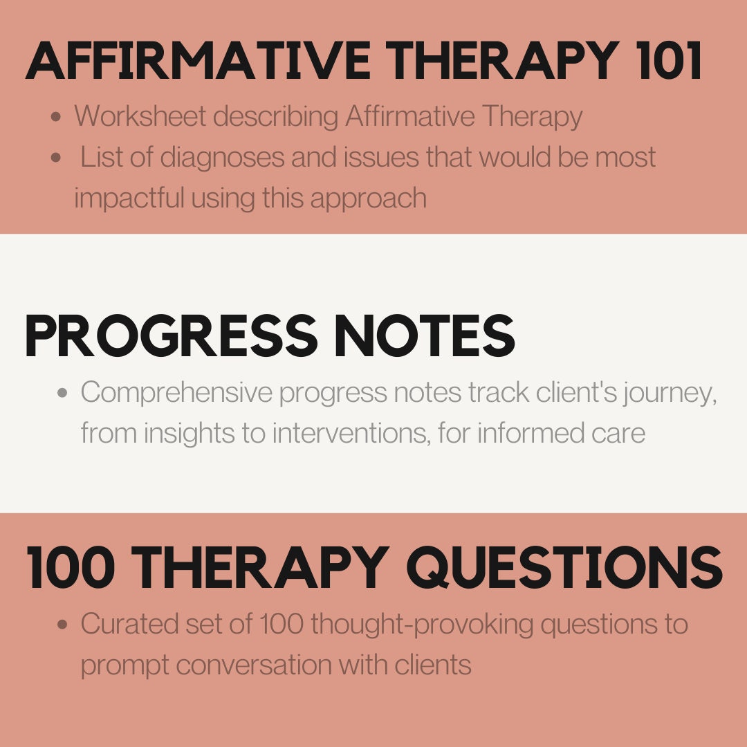 Affirmative Therapeutic Toolkit: Therapy Questions, Progress Notes ...
