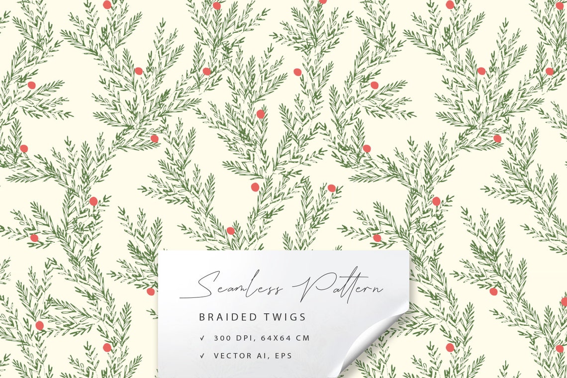 Braided Twigs. Digital Seamless Pattern Design. - Etsy