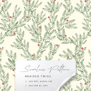 Braided Twigs. Digital Seamless Pattern Design. - Etsy