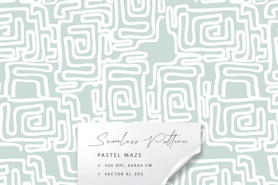 Pastel Maze. Digital Seamless Pattern Design. - Etsy
